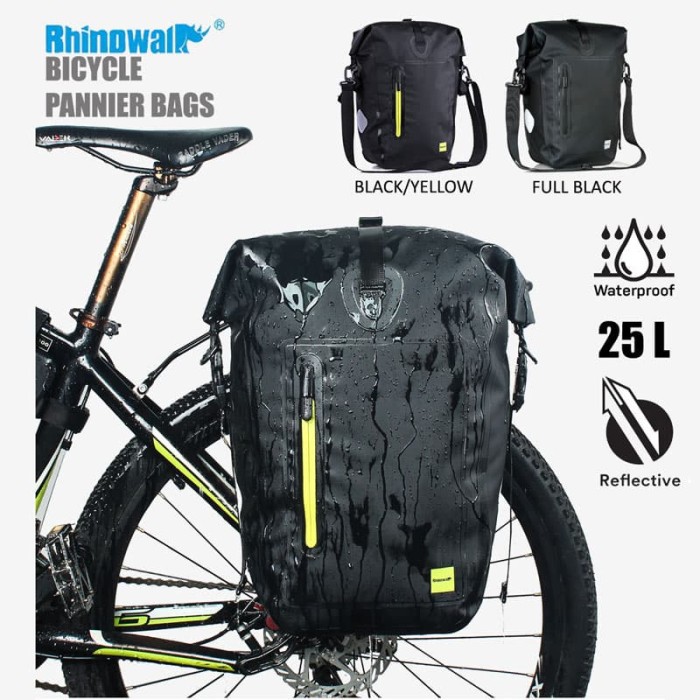 Jual Tas Pannier Sepeda Waterproof - RHINOWALK 25L - Kuning | Shopee ...