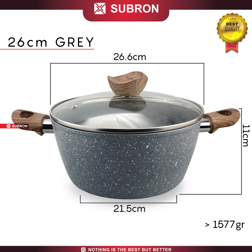 Jual SUBRON Soup Pot Panci Sup 22cm 24cm 26cm Teflon Anti Lengket Pan ...
