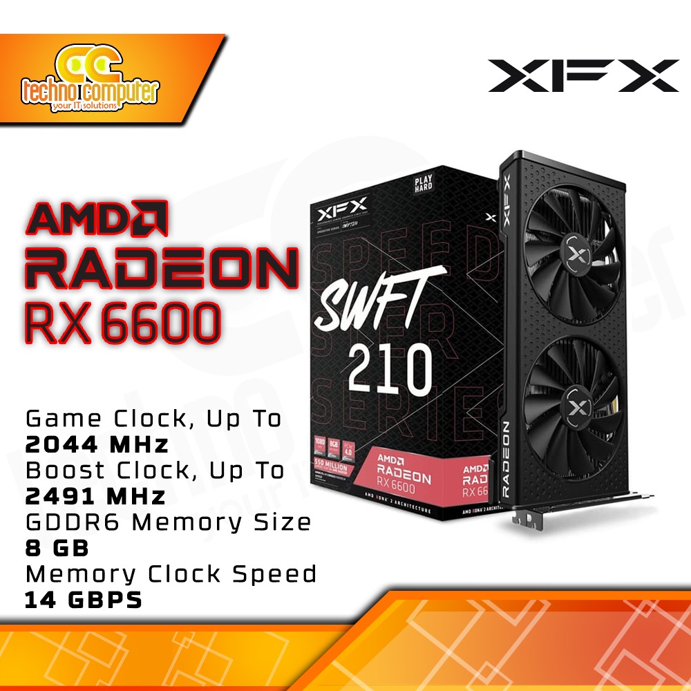 Jual VGA XFX AMD Radeon RX 6600 SPEEDSTER SWFT210 CORE 8GB GDDR6 | Shopee Indonesia