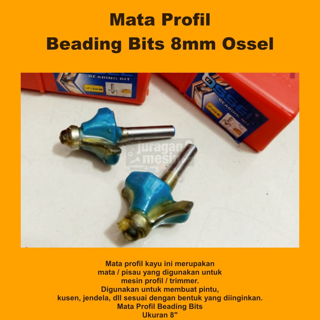 Jual Mata Profil Beading Bits 8 mm Mata Trimmer Mata Router Ossel 8mm ...
