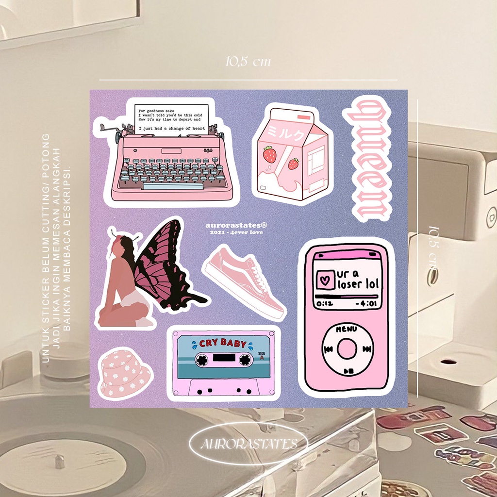 Jual (PART 4) STICKER VINTAGE | STIKER AESTHETIC | STICKER CASE ...