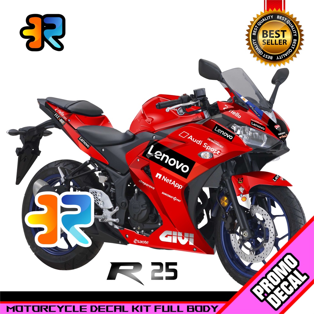 Jual Decal Motor R25 Desain Ducati Sticker Decal Full Body | Shopee ...