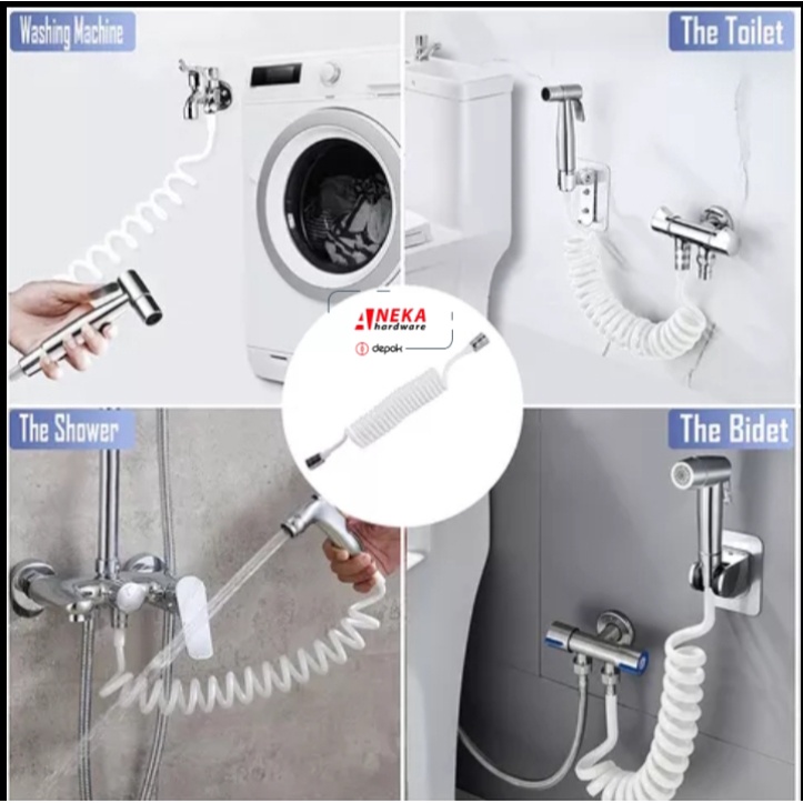 Jual Selang Shower Mandi Jet Shower Spiral PVC / Flexible Spring Hose ...
