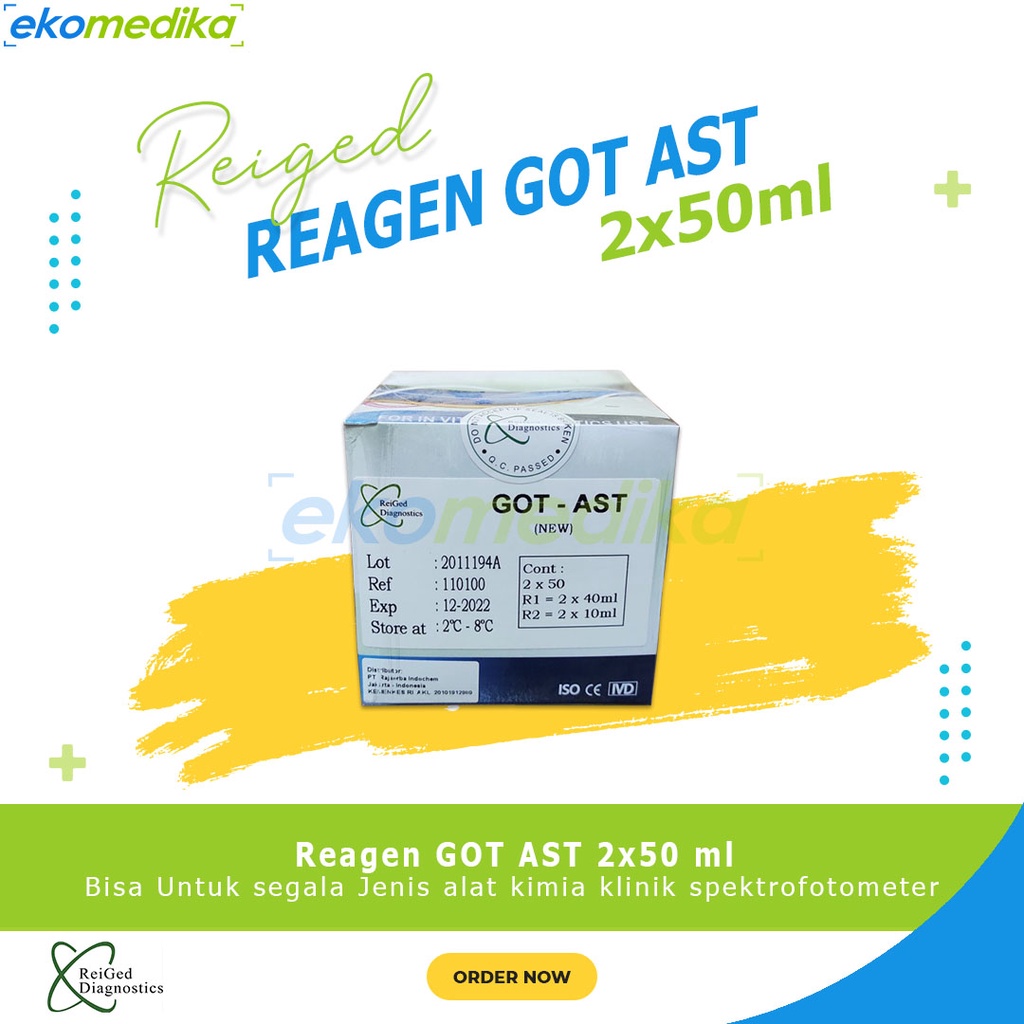 Jual Reagen AST-GOT | SGOT 2x50ml Reiged Diagnostics / SGOT AST/GOT ...