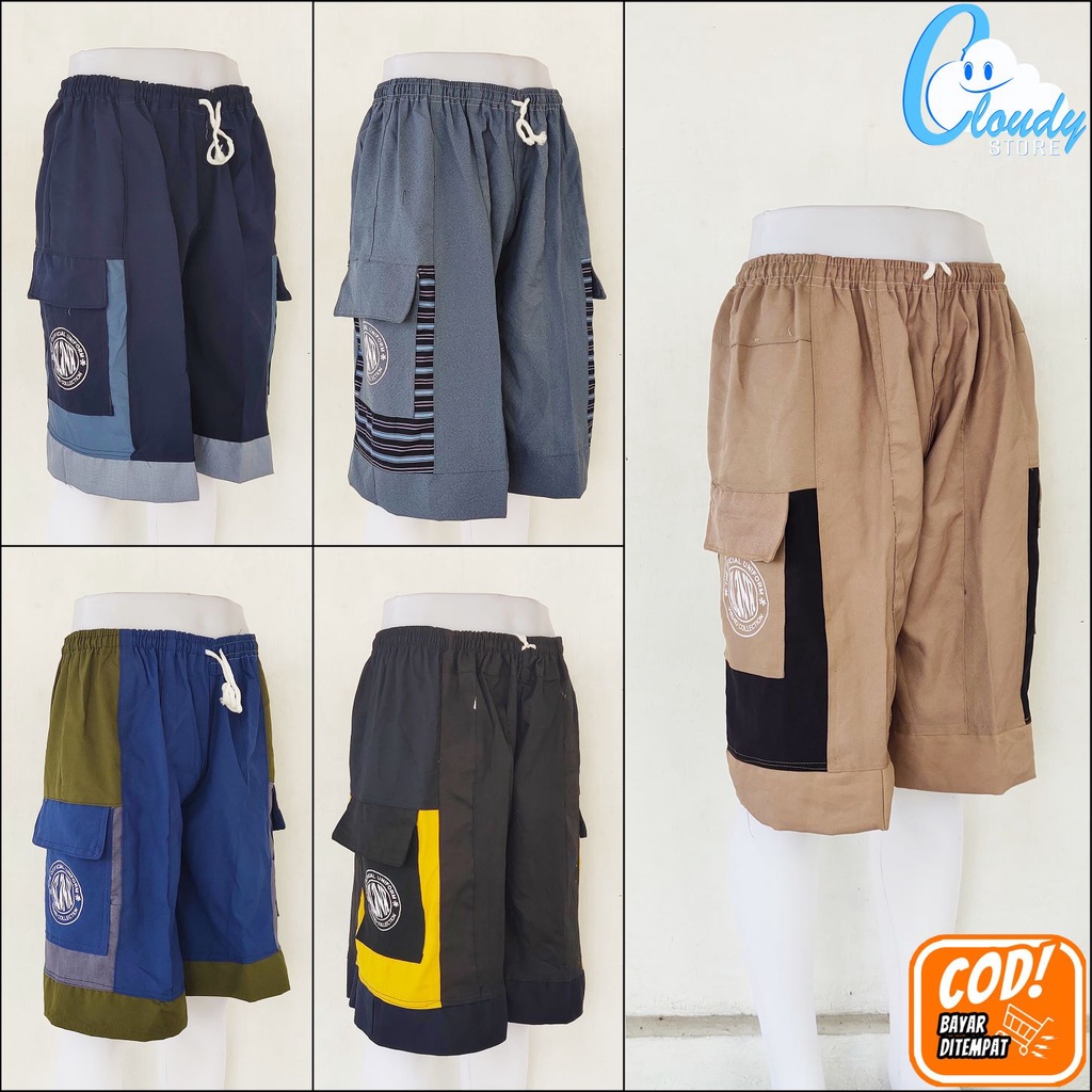 Jual NY 03- Celana kolor Jumbo pendek Kempol Kargo Kombinasi pria ...