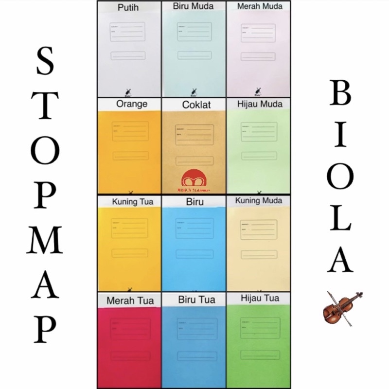 Jual Stopmap BIOLA Putih Merah Map Coklat Hijau Biru Grosir | Shopee ...