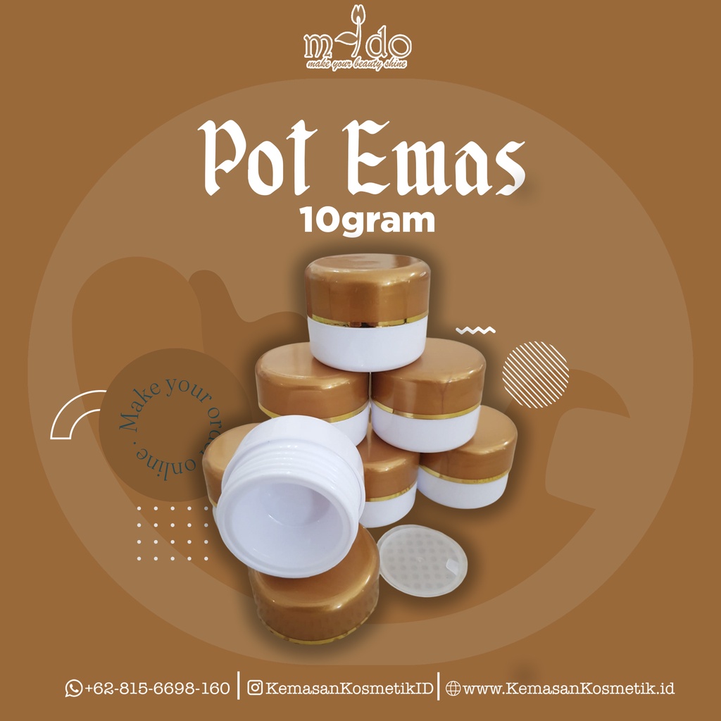 Jual Pot Cream Kemasan Kosmetik 10 gram Warna : Emas | Shopee Indonesia
