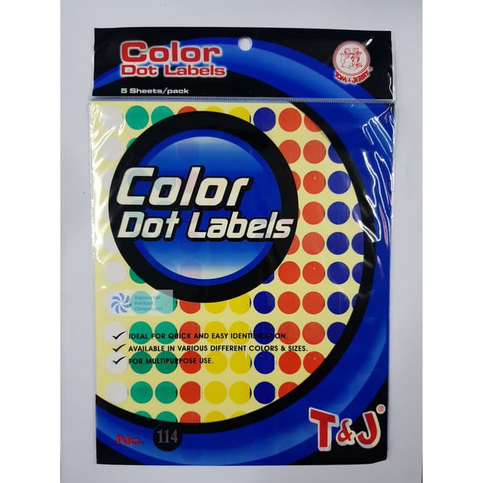 Jual TOM AND JERRY COLOR DOT LABELS 114 / Colour Dot Bulat Stiker ...