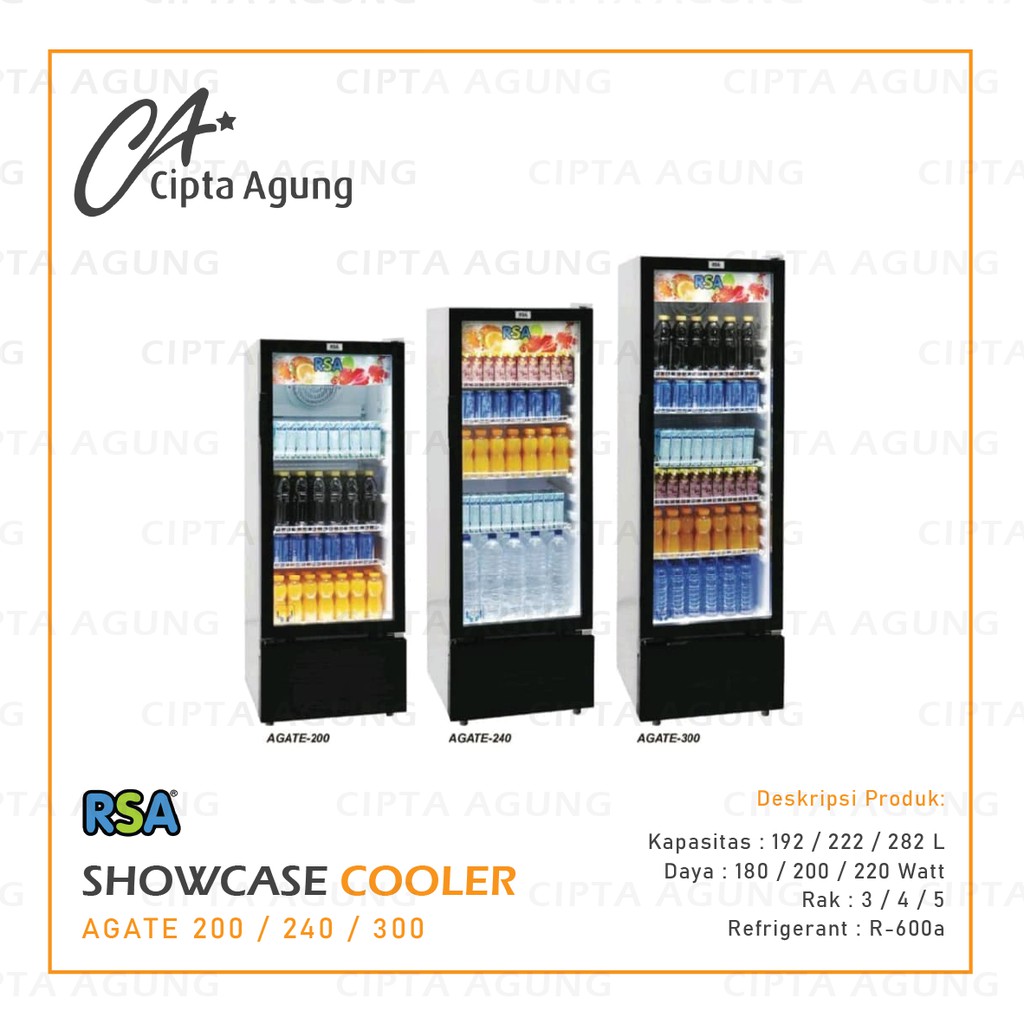 Jual SHOWCASE RSA AGATE 200 AGATE 240 AGATE 300 DISPLAY COOLER | Shopee ...
