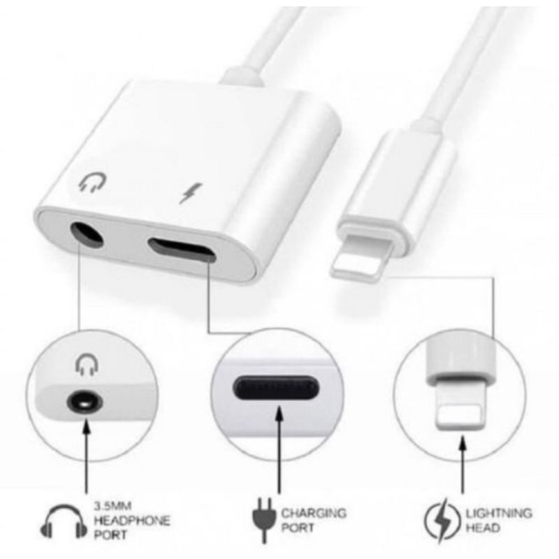 Jual Kabel Splitter Lightning 2in1 Charging + Headset | Shopee Indonesia