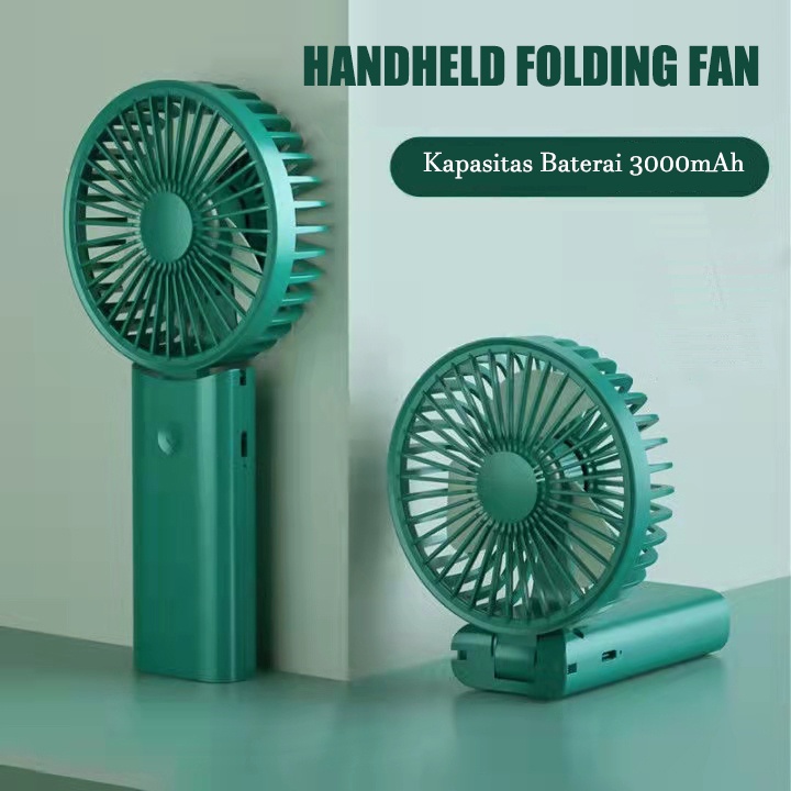 Jual Kipas Angin Mini Portable Holding Fan 3000mAh Kipas Tangan Lipat ...