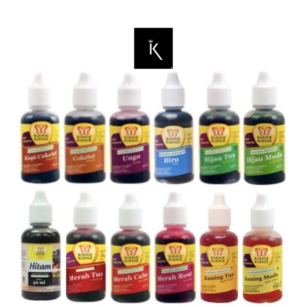 Jual PEWARNA MAKANAN MERK KOEPOE / KUPU / KOPOE KEMASAN BOTOL 30 ML ...