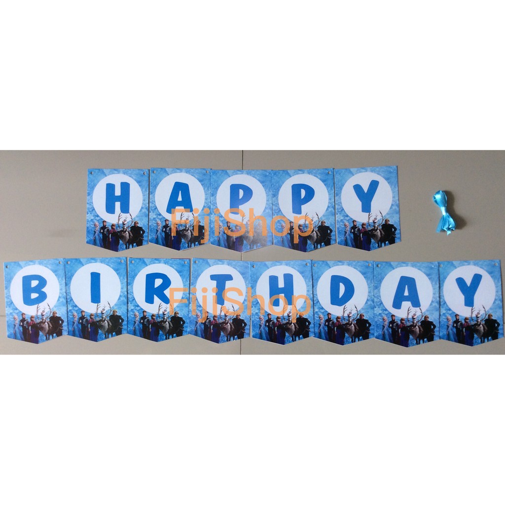 Jual Banner Flag / Bunting Flag Ultah Karakter Frozen Edition | Shopee ...