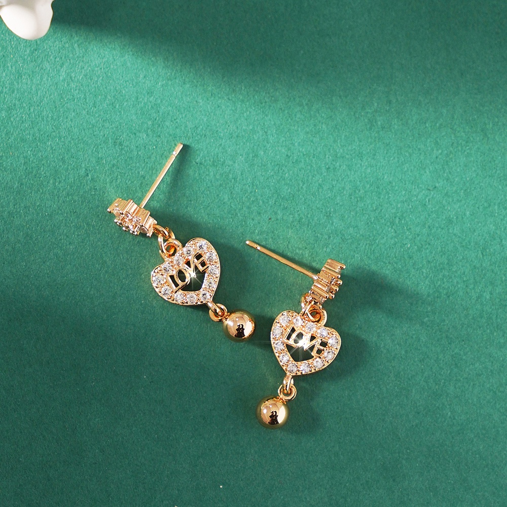 Jual COD Anting Wanita Titanium Nama LOVE Anting Emas Tusuk Earrings ...