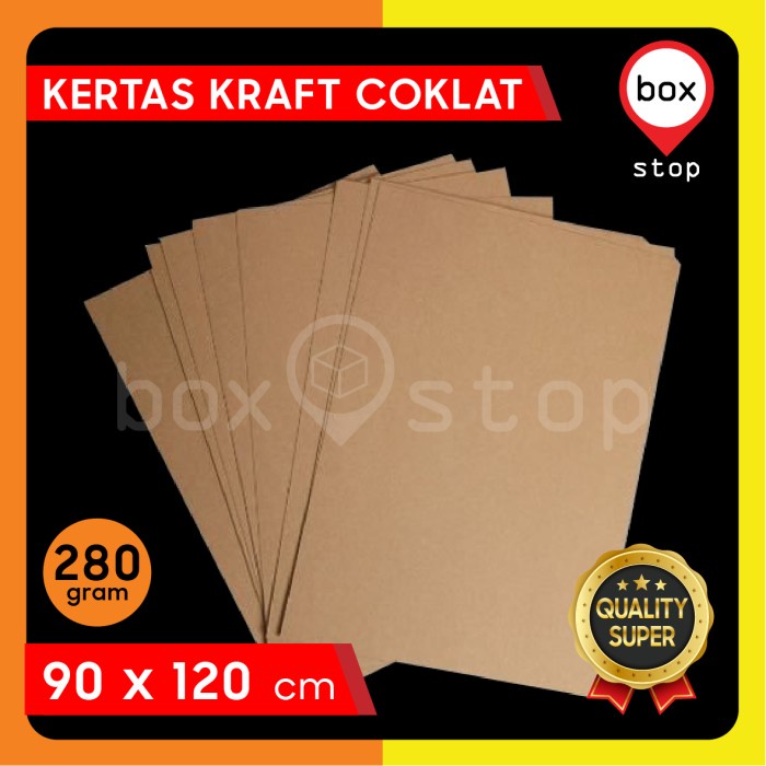 Jual Karton KRAFT COKLAT - Kertas KRAFT COKLAT 280 gram - 90x120cm ...