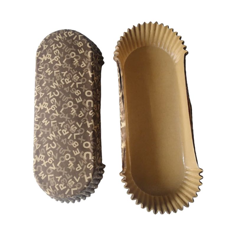 Jual cup roti laminasi oval 200 pcs ( letter brown ) | Shopee Indonesia