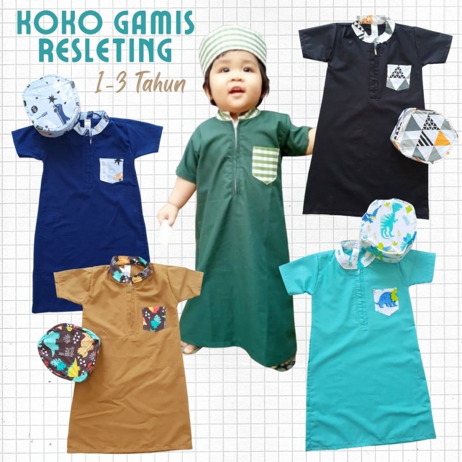 Jual baju muslim koko gamis plus peci set anak laki laki Utk Sekitar ...