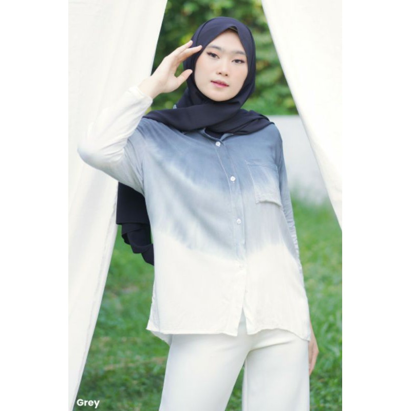 Jual Kemeja gradasi abu abu (longsleeve) | Shopee Indonesia