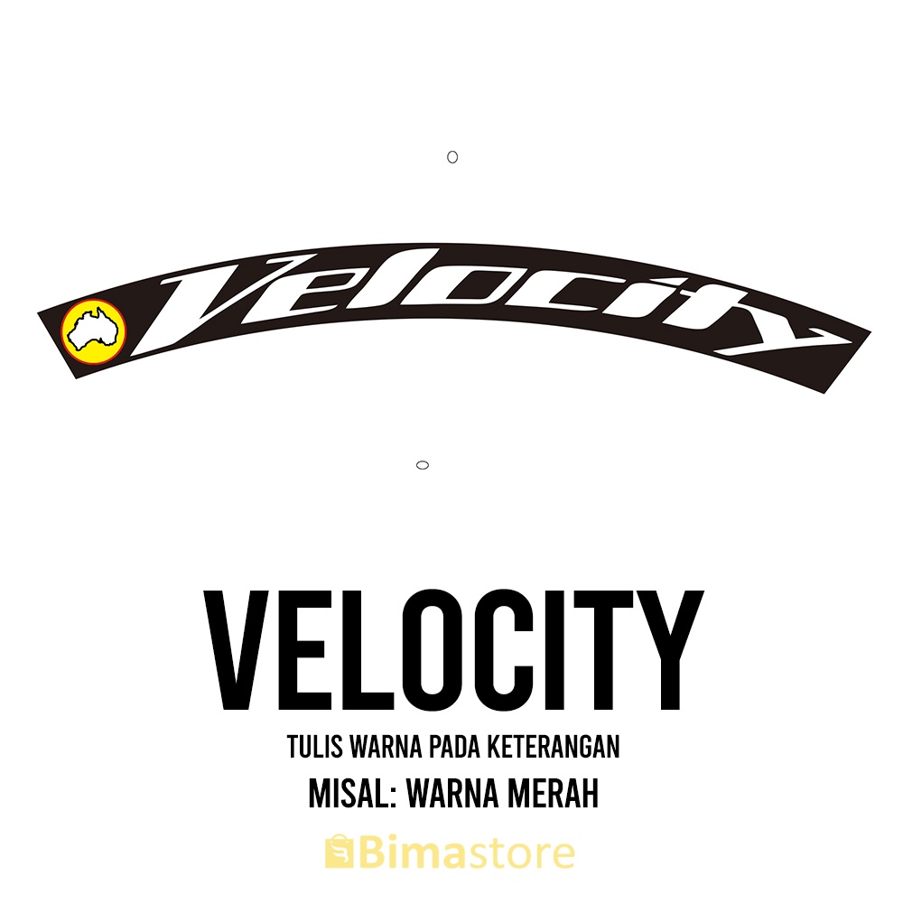 Jual Sticker Decal Rims Sepeda VELOCITY | Lebar 1 - 3 cm | Diameter 16 ...