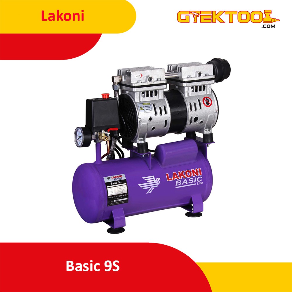 Jual Lakoni Basic 9s Kompressor Oilless Compressor 3/4HP 8L | Shopee ...