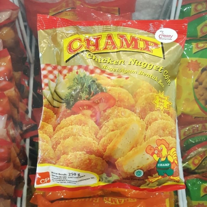 Jual NUGGET CHAMP CHICKEN COIN 250 GRAM NAGET DAGING AYAM OLAHAN BEKU ...