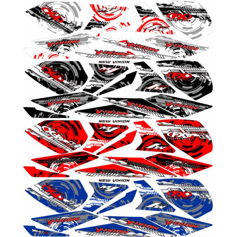 Jual Striping Vixion 2013 2014 New Lightning NVL Variasi Sticker Stiker Scotlite Skotlet Body ...