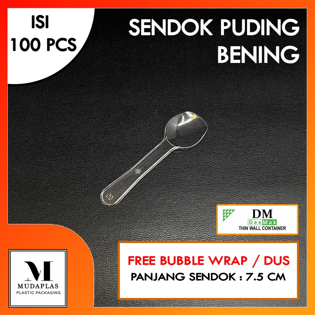Jual Sendok Jelly Plastik Bening Isi 100 pcs / Sendok Puding / Es Krim ...