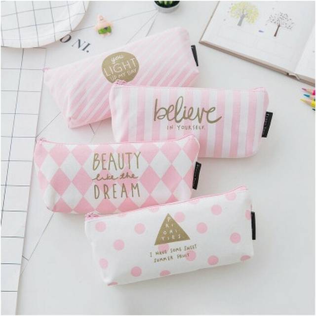 Jual Dompet Pensil / Korean Cute PINK DESIGN ( PENCIL CASE ) | Shopee ...