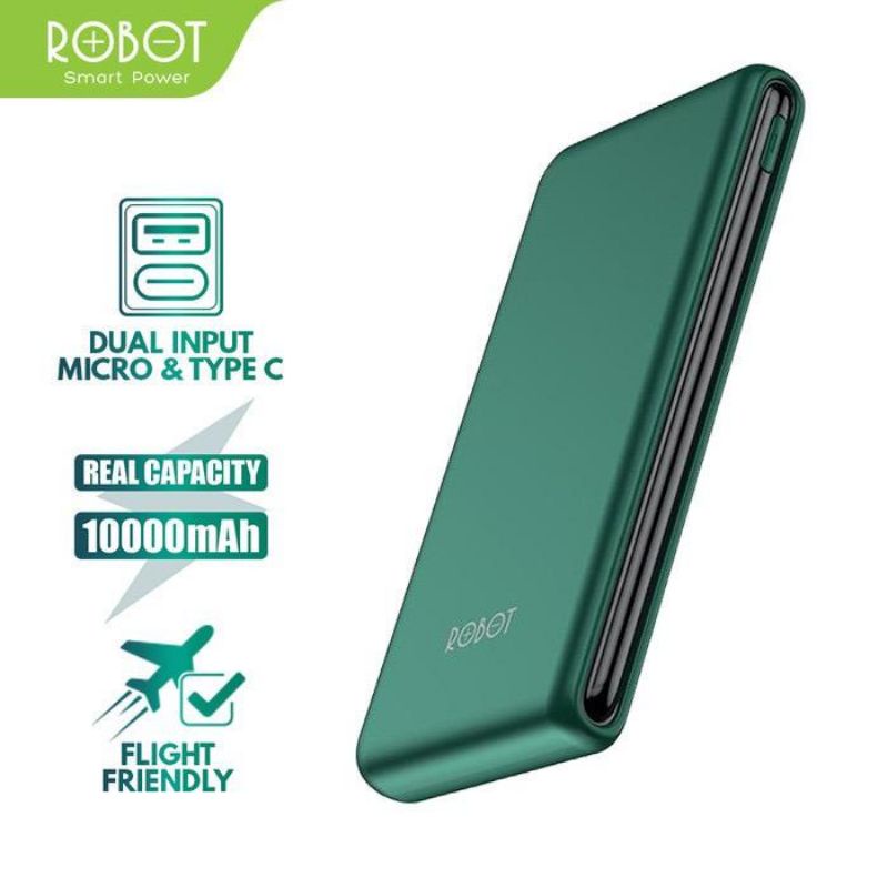 Jual PB / PowerBank ROBOT 10000mah RT12 2.4A Dual Input Port Type C ...