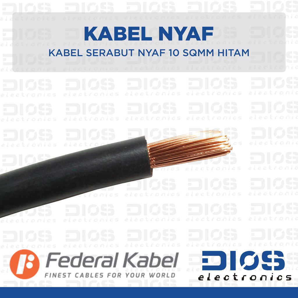 Jual Kabel Serabut NYAF 10 sqmm HITAM Federal (per 1 meter) | Shopee Indonesia