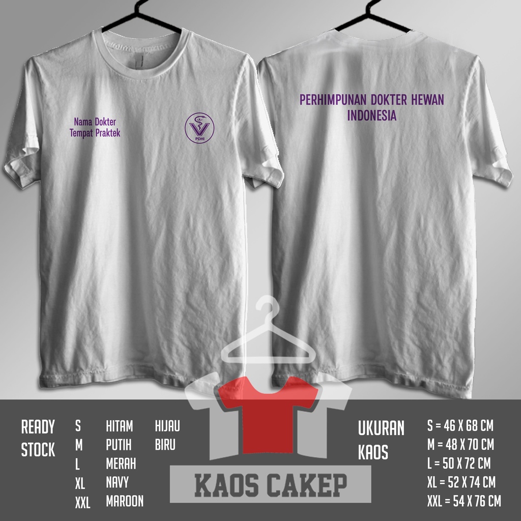 Jual Kaos Perhimpunan Dokter Hewan Indonesia PDHI Logo Request Nama ...