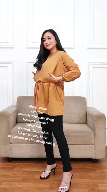 Jual ATASAN WANITA KAOS BUSUI OVERSIZE BUKAAN KANAN KIRI BAJU HAMIL ...