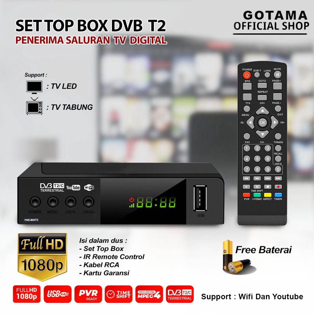 Jual STB TV DIGITAL Set Top Box Tv Digital Mini Gotama DVB T2 / set top ...