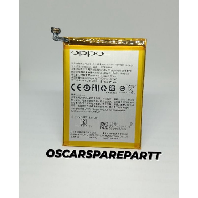 Jual BATRE BATERAI BATTERY OPPO F3/F5/F5 YOUTH BLP631 ORIGINAL | Shopee ...