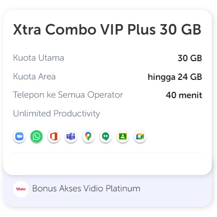 Jual XL XTRA COMBO BARU VIP & PLUS 15GB 30GB DATA INTERNET 28 hari KUOTA PAKET | Shopee Indonesia