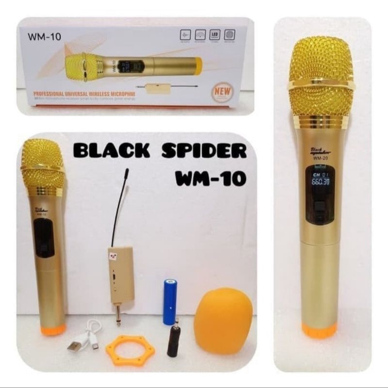 Jual MIC WIRELESS BLACK SPIDER WM10 MICROPHONE BLACKSPIDER WM10 SINGLE ...