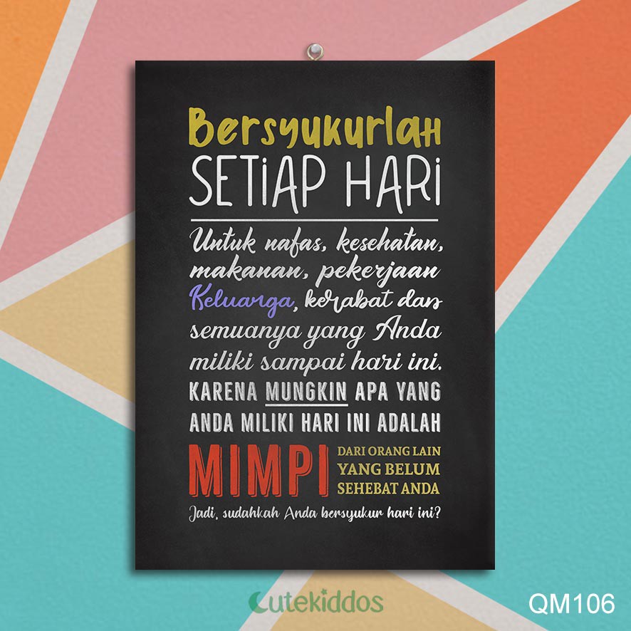 Jual Hiasan Dinding Poster Kayu Wall Decor Quotes Bersyukur Setiap Hari ...