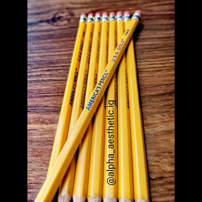Jual DISKON Pensil HB Premium USA GOLD Pencil #2 HB American Wood Pre ...