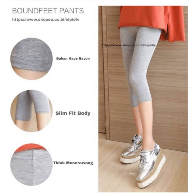 Jual Legging Pendek 3/4 Soft Rayon Katun / Leging Pendek Harian Wanita ...