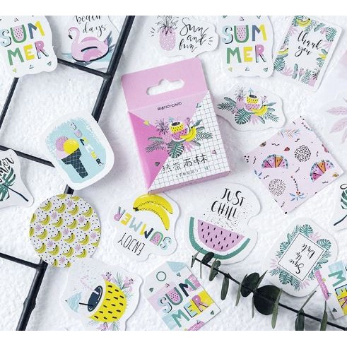 Jual Label Stickers - Tropical Mood (45pcs) | Shopee Indonesia