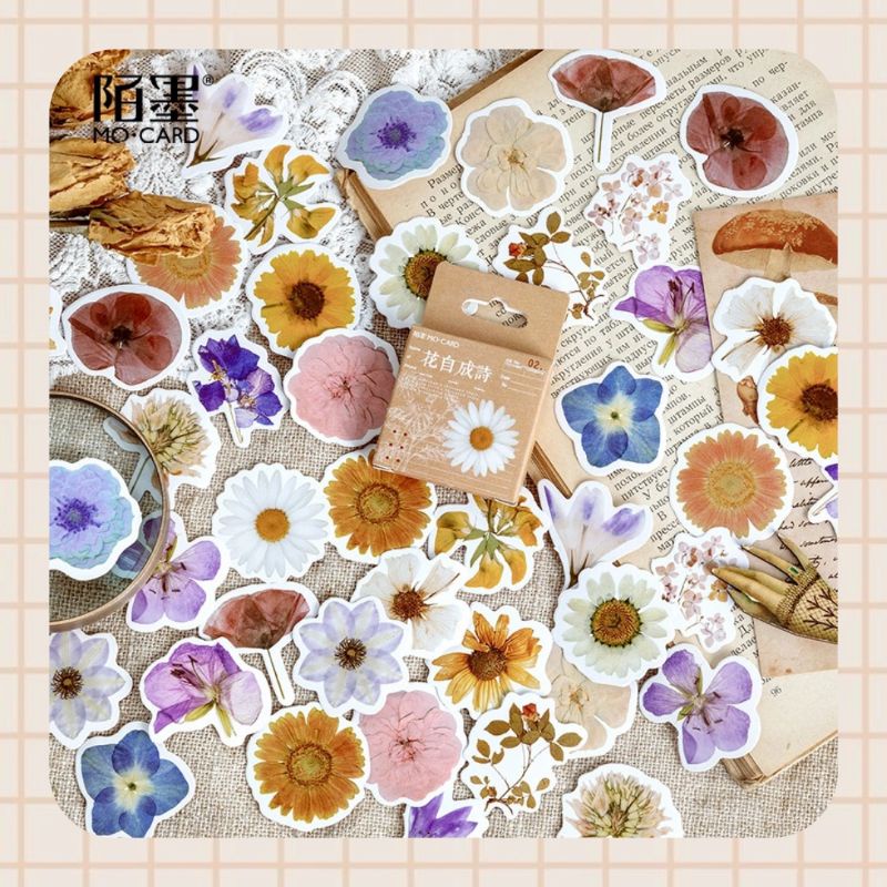 Jual [46 pcs] STIKER BUNGA AESTHETIC VOL.1/FLOWER DECO STICKER | Shopee ...