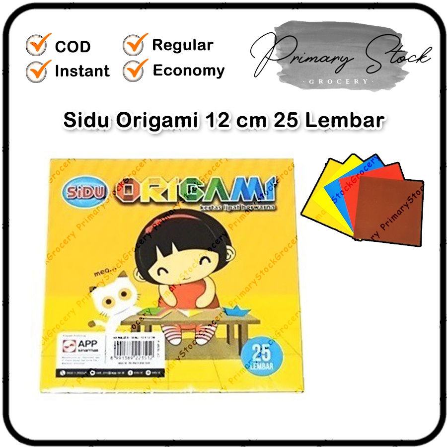 Jual Kertas Origami Sidu Kertas Lipat Origami Sidu Kecil Besar isi 25 ...