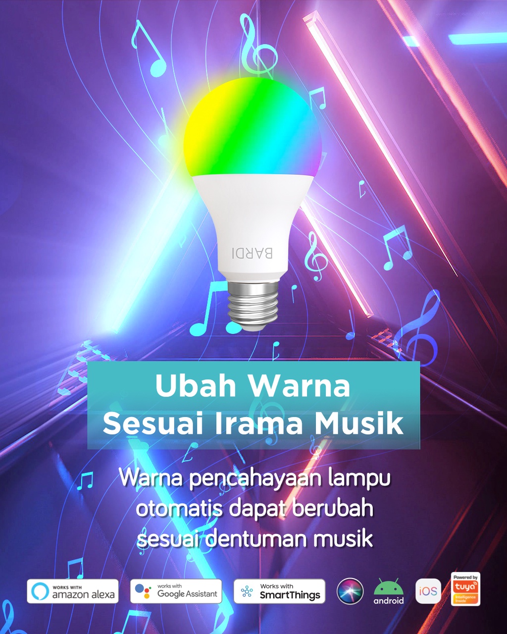 Jual BARDI Smart LIGHT BULB RGBWW 12W Wifi Wireless IoT - Home ...