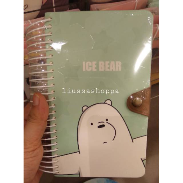 Jual Buku Miniso - We Bare Bears Large Wirebound Book with Buckle 180 ...