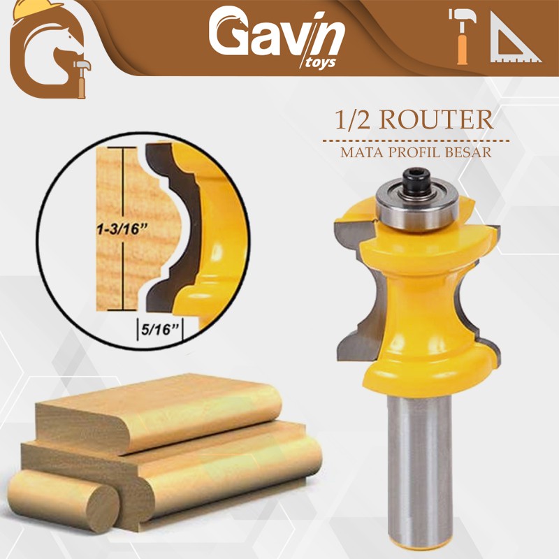 Jual Mata profil Pintu / Router Bit 1/2 besar Profil List Jendela ...