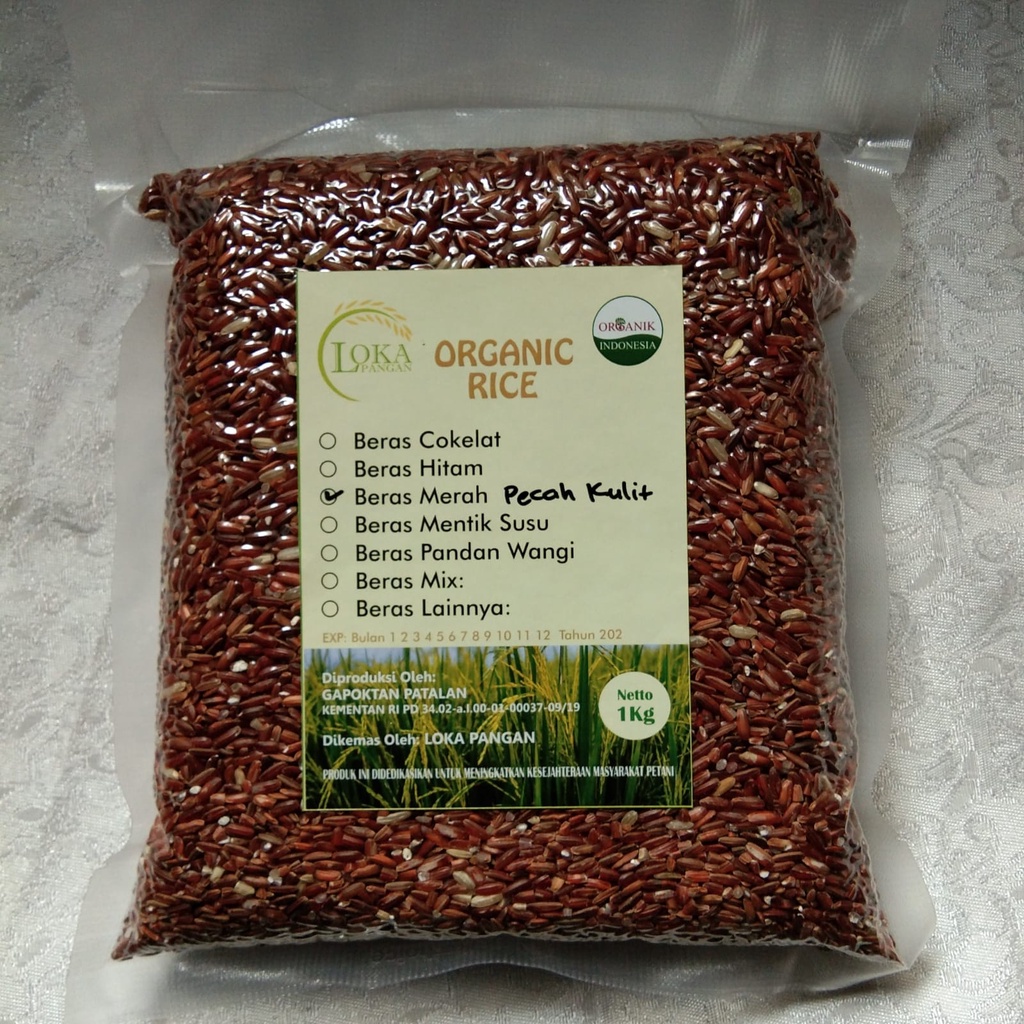 Jual BERAS MERAH ORGANIK KEMASAN 1KG | BERAS MERAH SOSOH ORGANIK ...