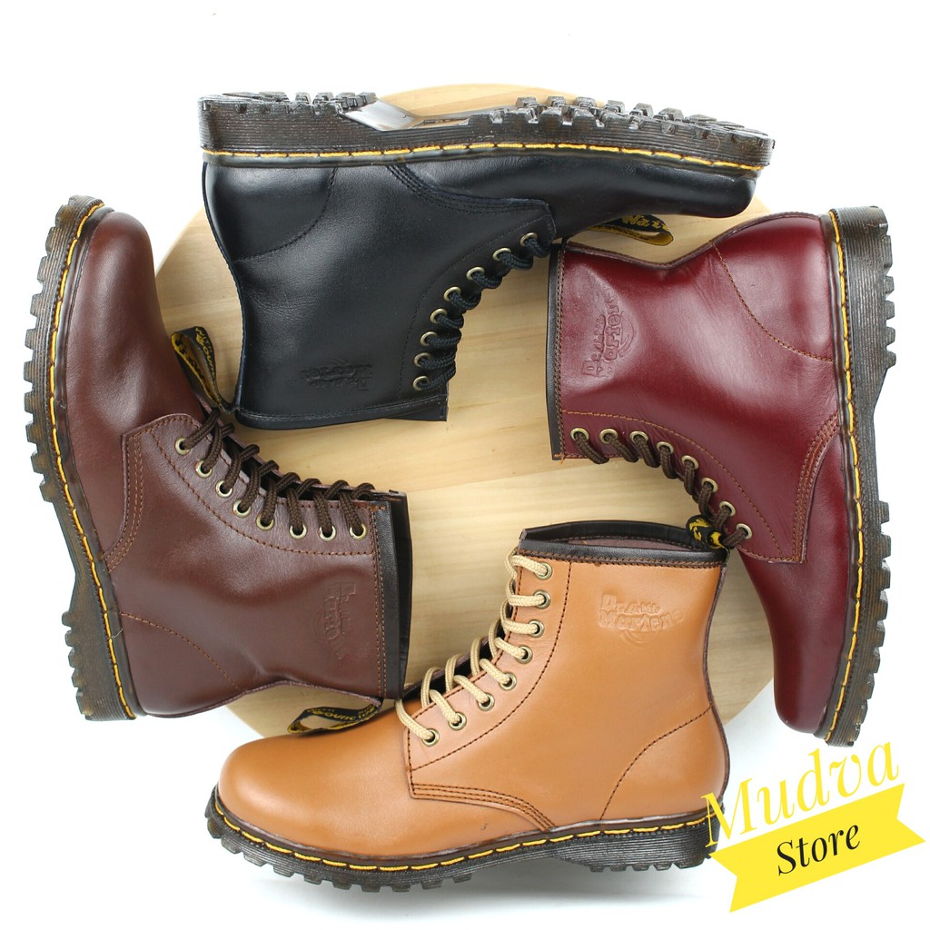 Jual Sepatu Boot Docmart Wanita Boot Casual Santai Kulit Asli 8 Hole ...