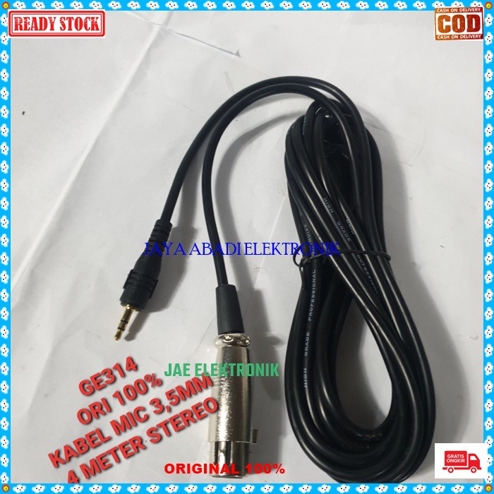 Jual G314 ORIGINAL Kabel Mic Jek 3,5mm 4Meter mik jack mini stereo mm ...