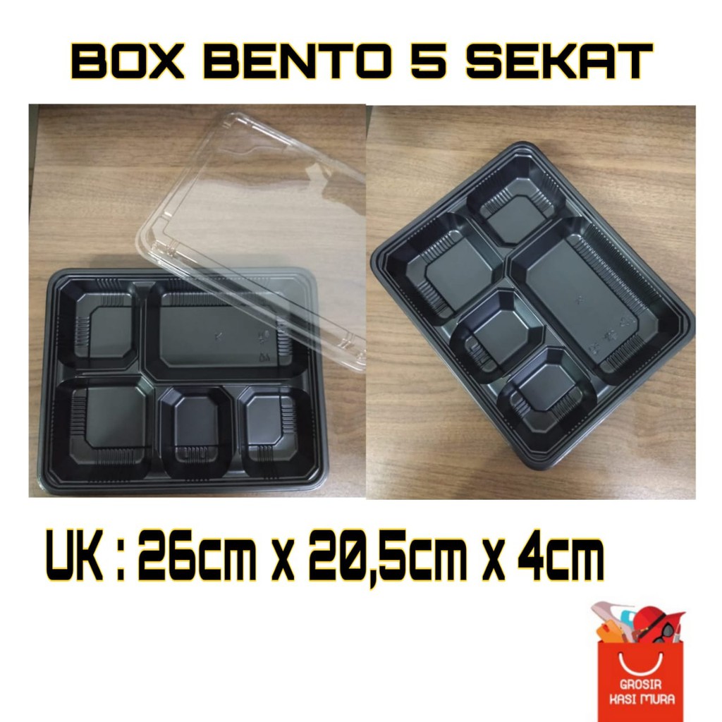 Jual Mika Bento Sekat 5 / Tray Bento / Lunch Box / Kotak Bento 5 Sekat | Shopee Indonesia