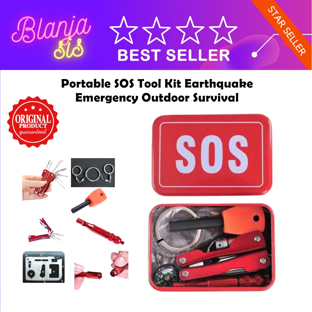 Jual ALAT PORTABLE SOS TOOL KIT GEMPA BUMI OUTDOOR EMERGENCY SURVIVAL ...